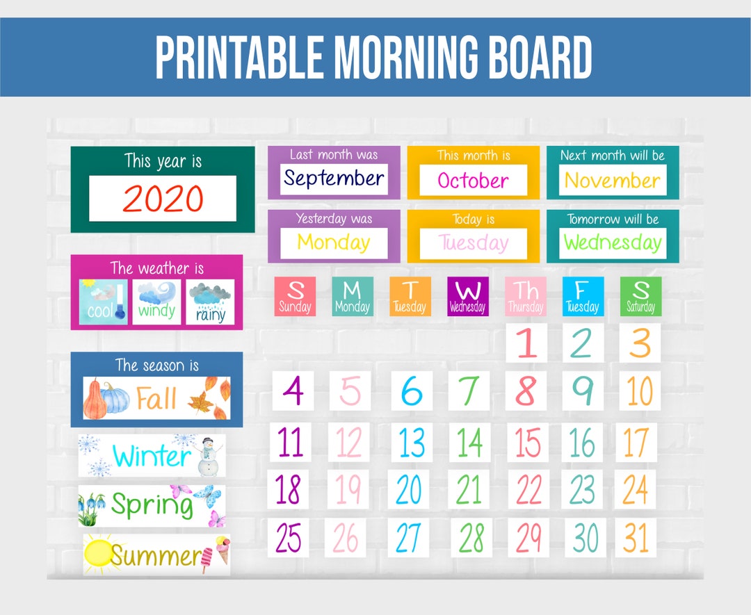 Printable Kids Morning Board, Daily Calendar (PDF) - Etsy