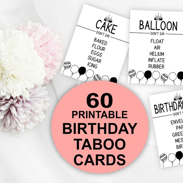 Birthday Taboo Party Game - Etsy
