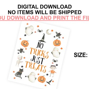 Halloween No Tricks Just Treats Sign Table Decor Ghost Party Sign Ghost ...