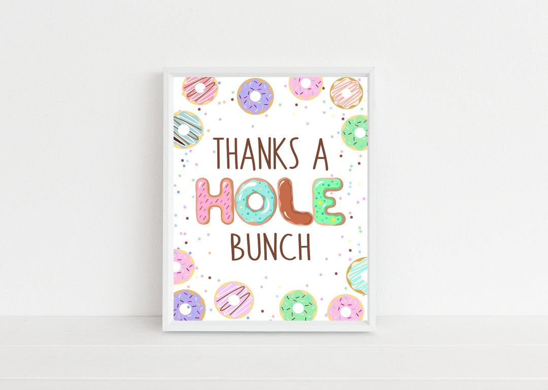 Donut Thank You Sign, Donut Theme, Birthday Sign Table Decor, Doughnut ...