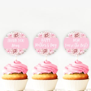 Mother's Day Cupcake Toppers ,favor Tags, Digital Download, Cupcake ...
