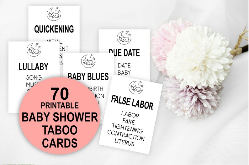 Baby Shower Taboo Card Game Printable Baby Shower Taboo Game - Etsy