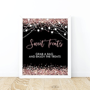 Rose Gold Sweet Treats Sign Favor Sign Birthday Party Decor PRINTABLE ...