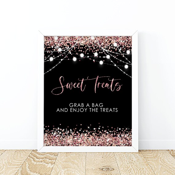 Rose Gold Sweet Treats Sign Favor Sign Birthday Party Decor | Etsy