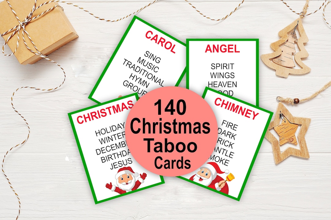 Christmas Taboo Card Game, Group Game , Family Game, Printable ...