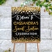 Editable Gold Black Welcome Sign Birthday Party Gold Glitter Welcome ...
