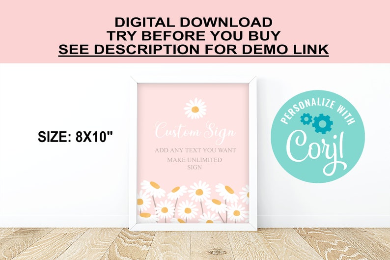 Editable Daisy Custom Sign Daisy Boho Cute Birthday Party - Etsy