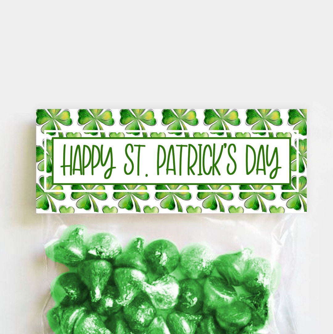 Happy St Patrick's Day Treat Bag Topper Green Classroom Favor Bag Goody ...