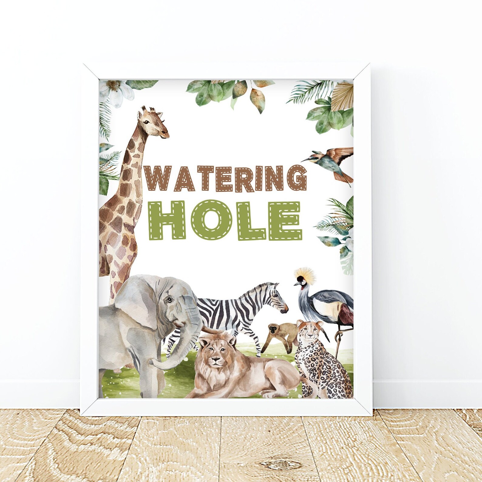 Watering Hole Birthday Sign Drink Table Decor PRINTABLE Jungle | Etsy
