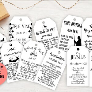 12 Days of Jesus Gift Tags, Jesus Names Gift Tags, Christmas Gift Tags ...