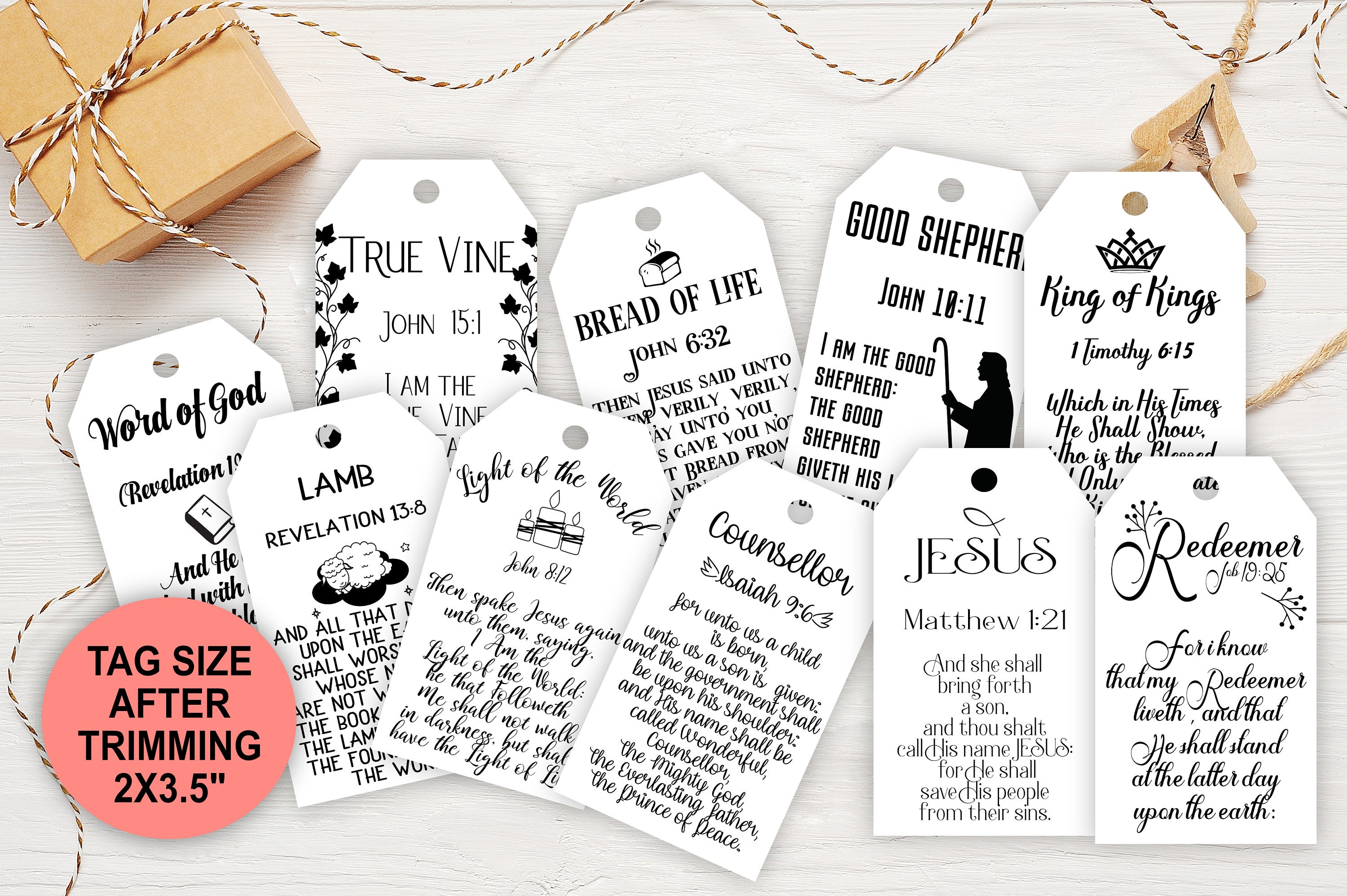 12 Days of Jesus Gift Tags Jesus Names Gift Tags Christmas | Etsy
