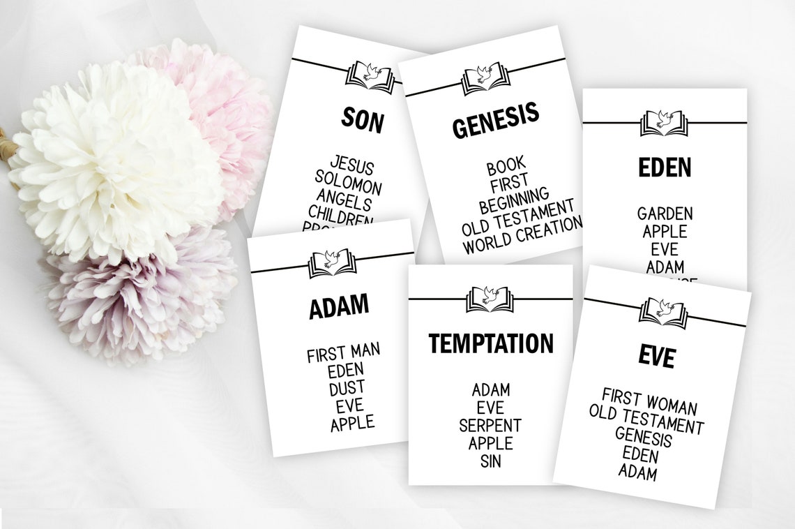 Biblical Taboo Card Game Group Game family Printable Bible - Etsy