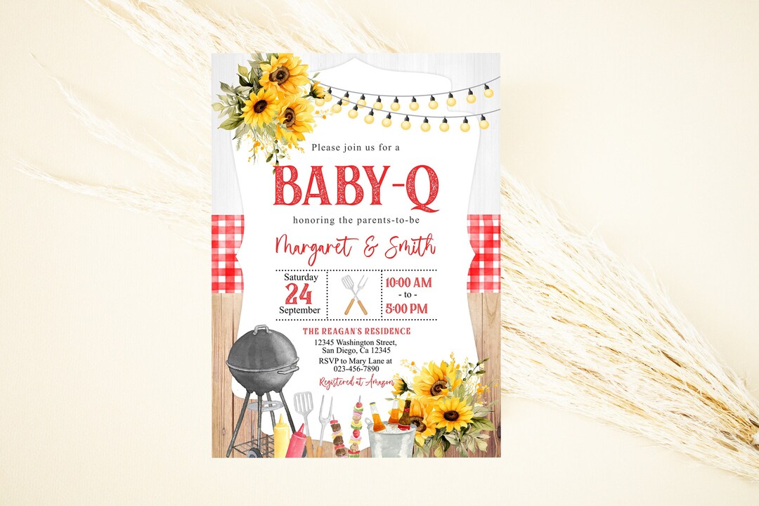BBQ Baby Shower Invitation, Editable Baby-q Template (digital Download ...