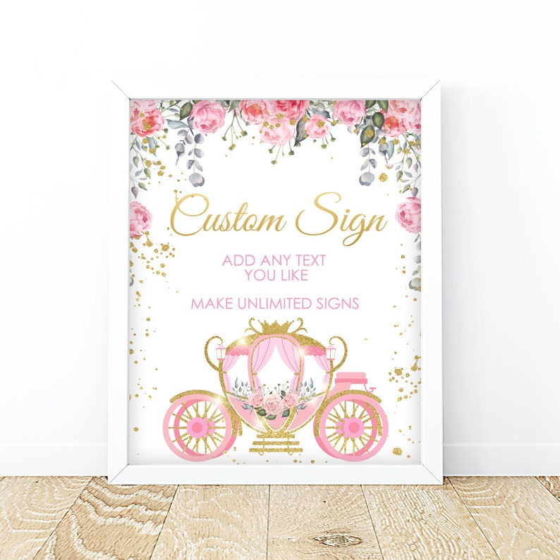 Editable Custom Sign Princess Sign PRINTABLE Pink Princess - Etsy