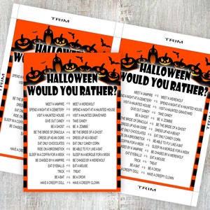 Halloween Would You Rather Game, Halloween Would You Rather Party Game ...