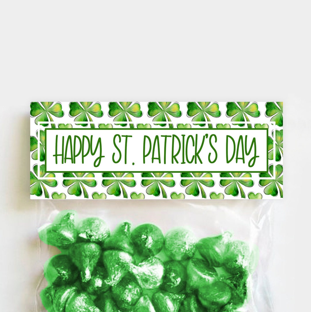 Happy St Patrick's Day Treat Bag Topper Green Classroom Favor Bag Goody ...