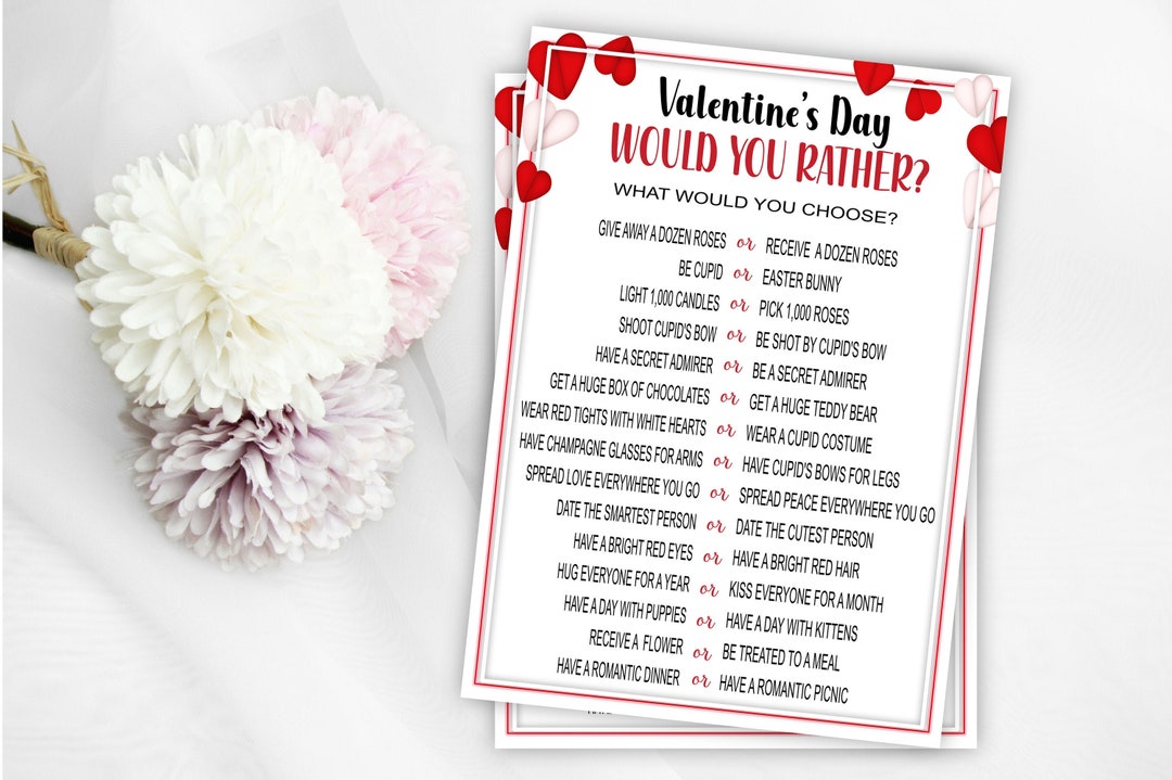 Valentine's Day Game, Would You Rather, Galentine's Day, Fun Valentine ...