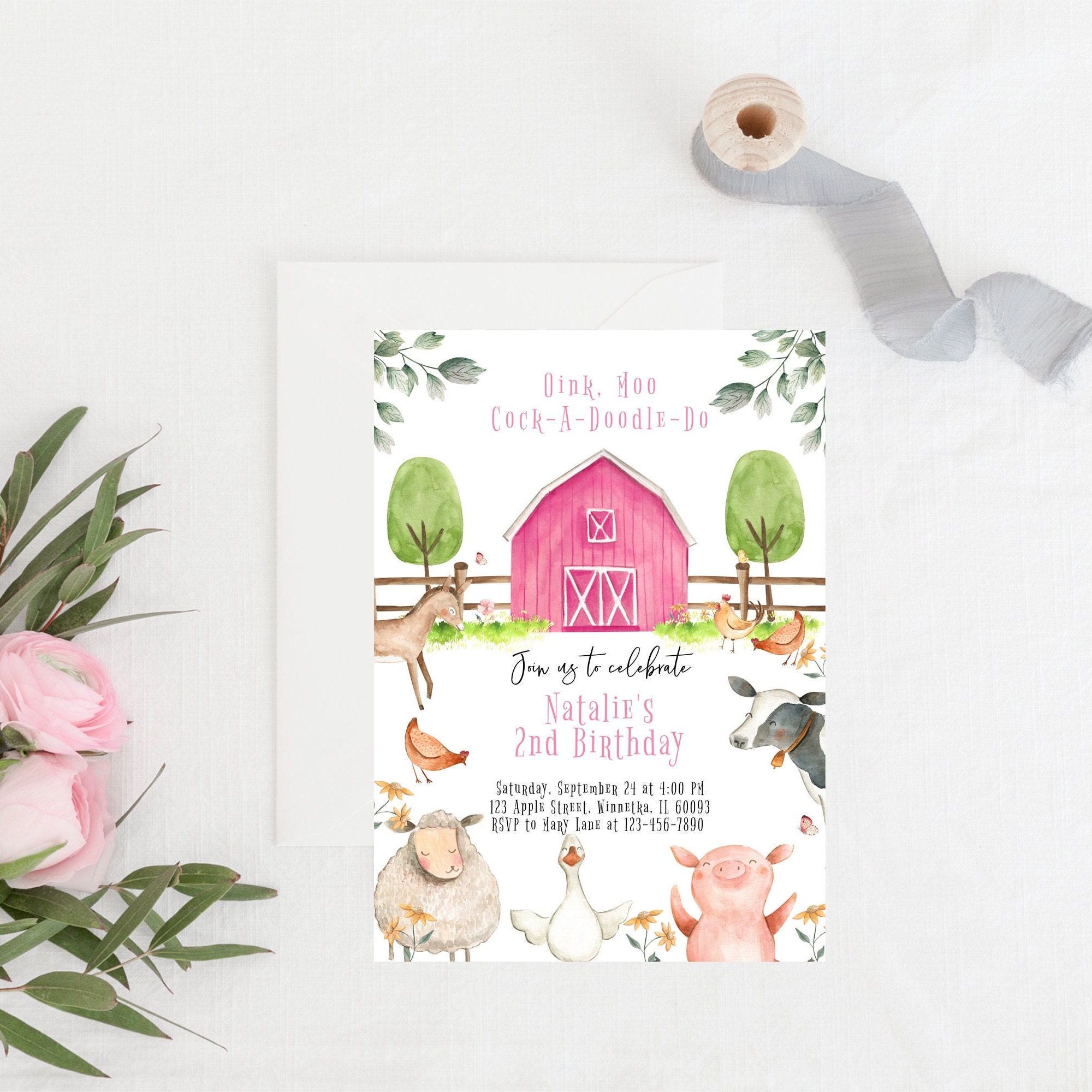 Editable Farm Birthday Invitation Farm Animals Invite Party - Etsy