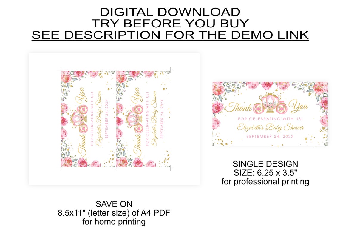 Editable Princess Gable Box Favor Label Gift Box Label - Etsy