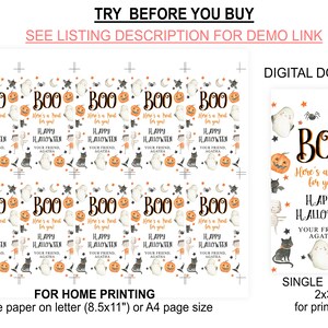 Editable Halloween Favor Tags Trick or Treat Favor Tags Boo Gift Tags ...