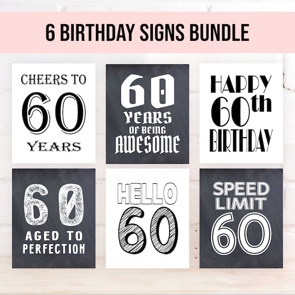 60th Birthday Printable - Etsy