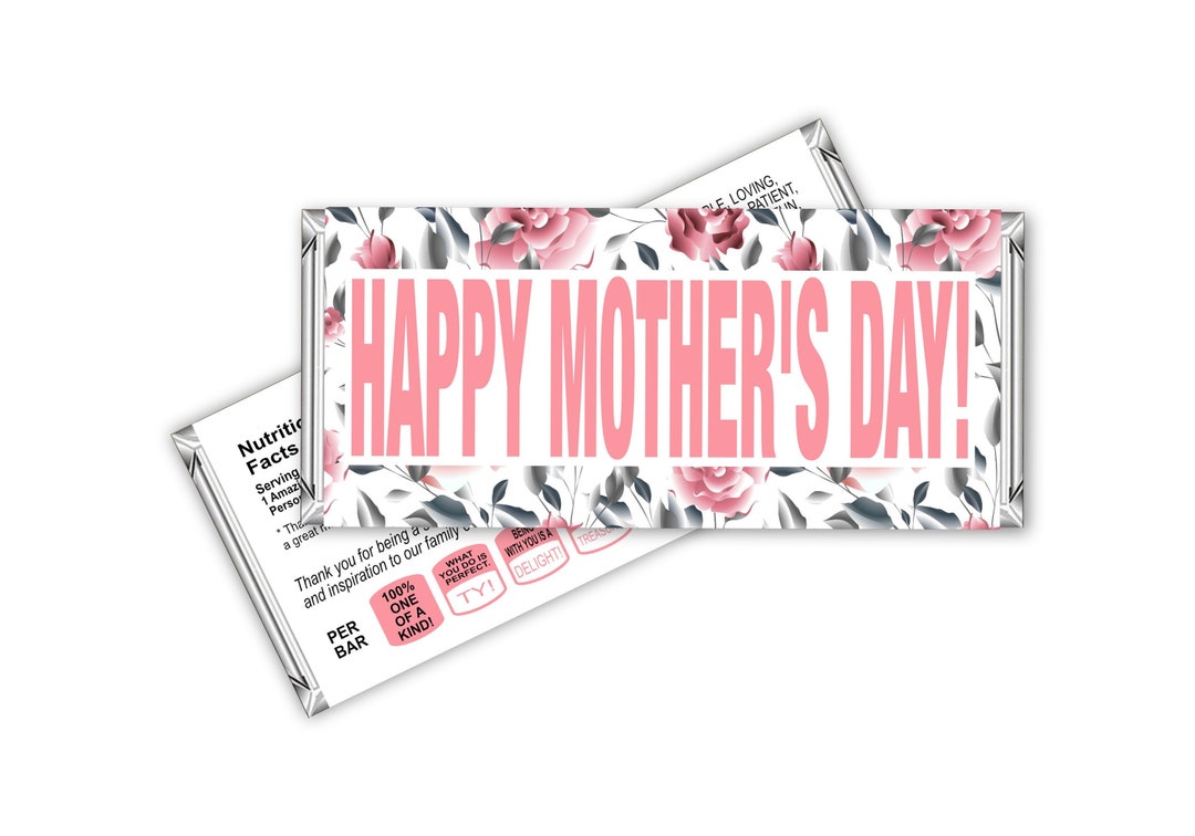 Mother's Day Candy Bar Wrapper, Happy Mother's Day, Chocolate Bar ...