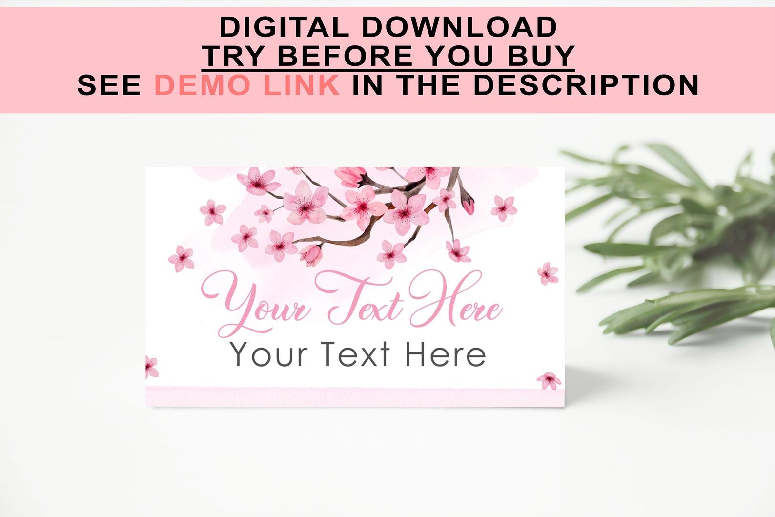 Editable Cherry Blossom Food Labels Food Card Table Tent Card - Etsy