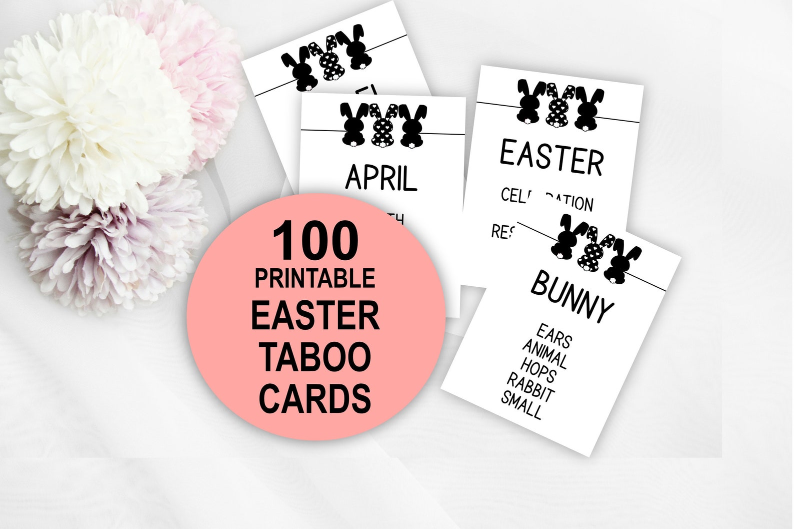 Easter Taboo Card Game Group Game family Printable Easter - Etsy