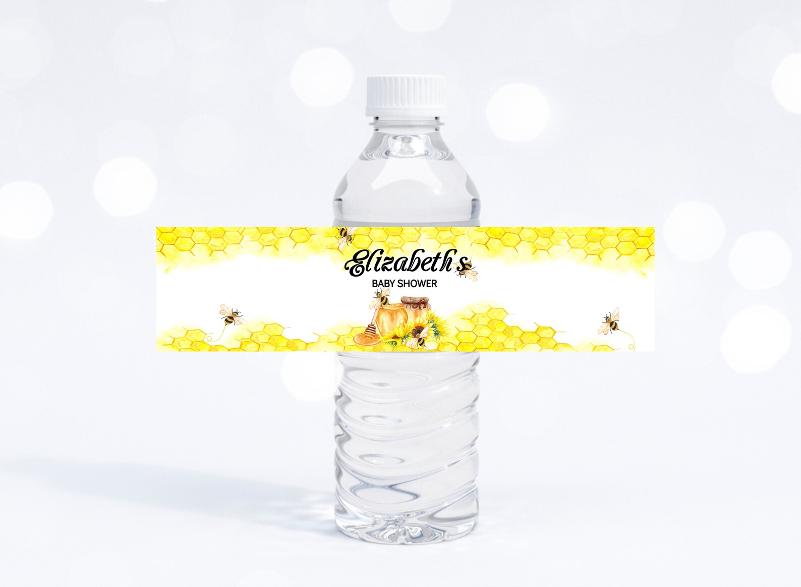 Editable Bee Water bottle Label Honey bee Water bottle label | Etsy