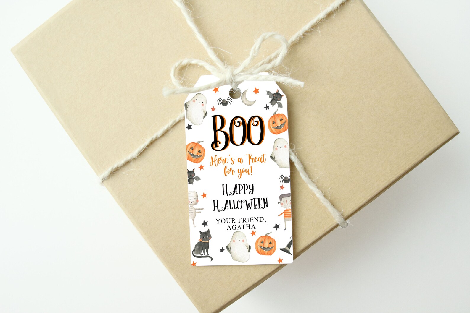Editable Halloween Favor Tags Trick or Treat Favor Tags Boo - Etsy