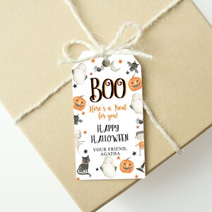Editable Halloween Favor Tags Trick or Treat Favor Tags Boo Gift Tags ...