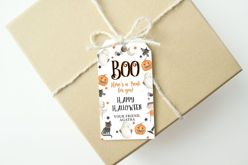 Editable Halloween Favor Tags Trick or Treat Favor Tags Boo - Etsy