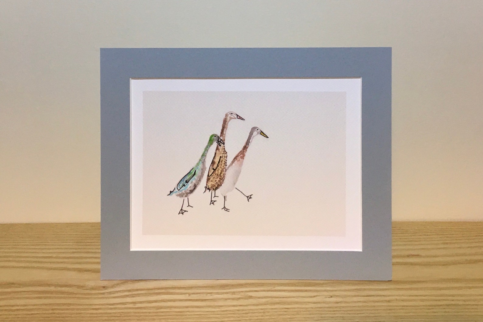 Indecisive Runner Ducks Watercolour Illustration With White Frame - Etsy