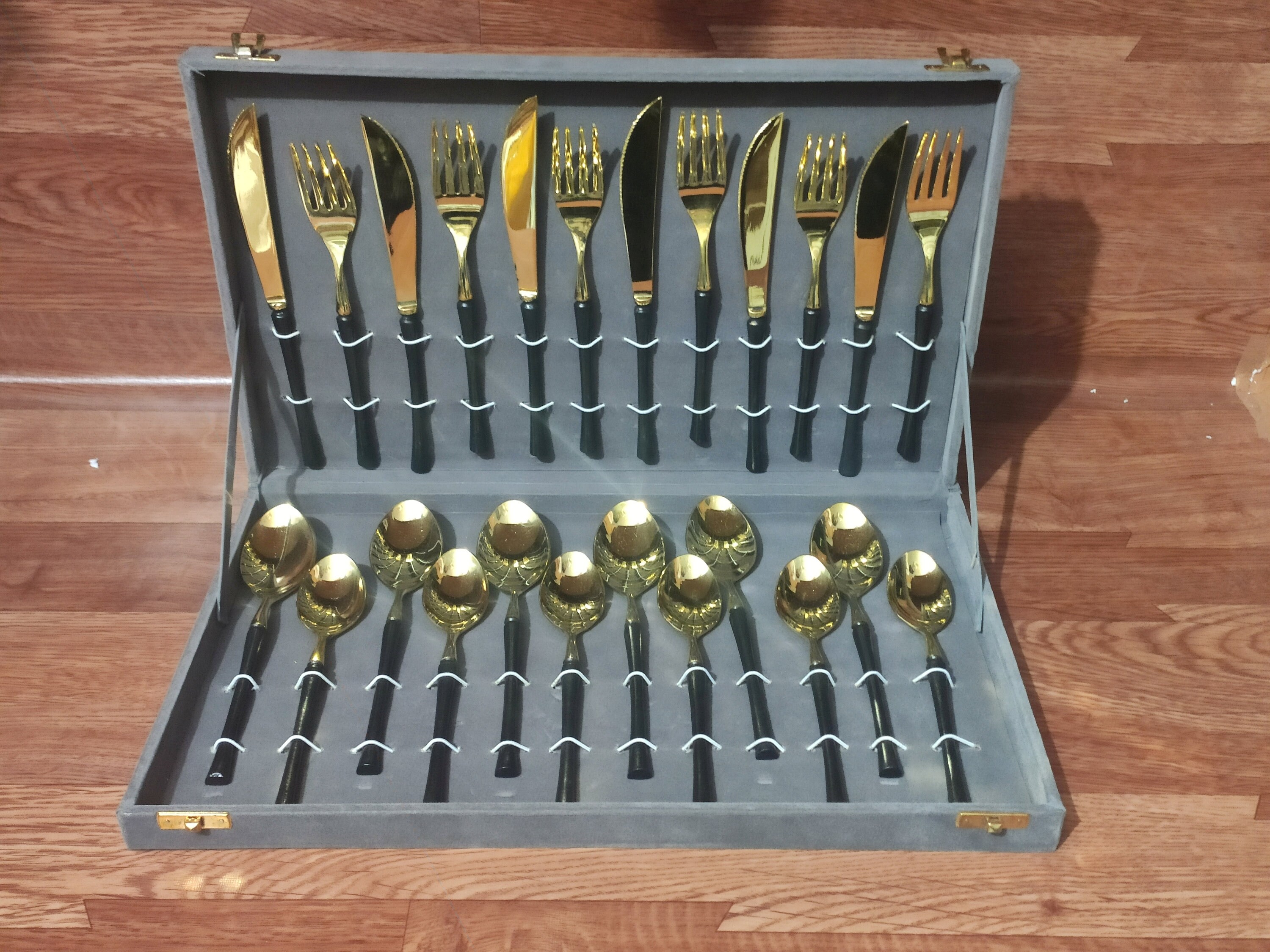 24-piece 18/10 Brass Flatware Silverware Dinnerware Set | Etsy