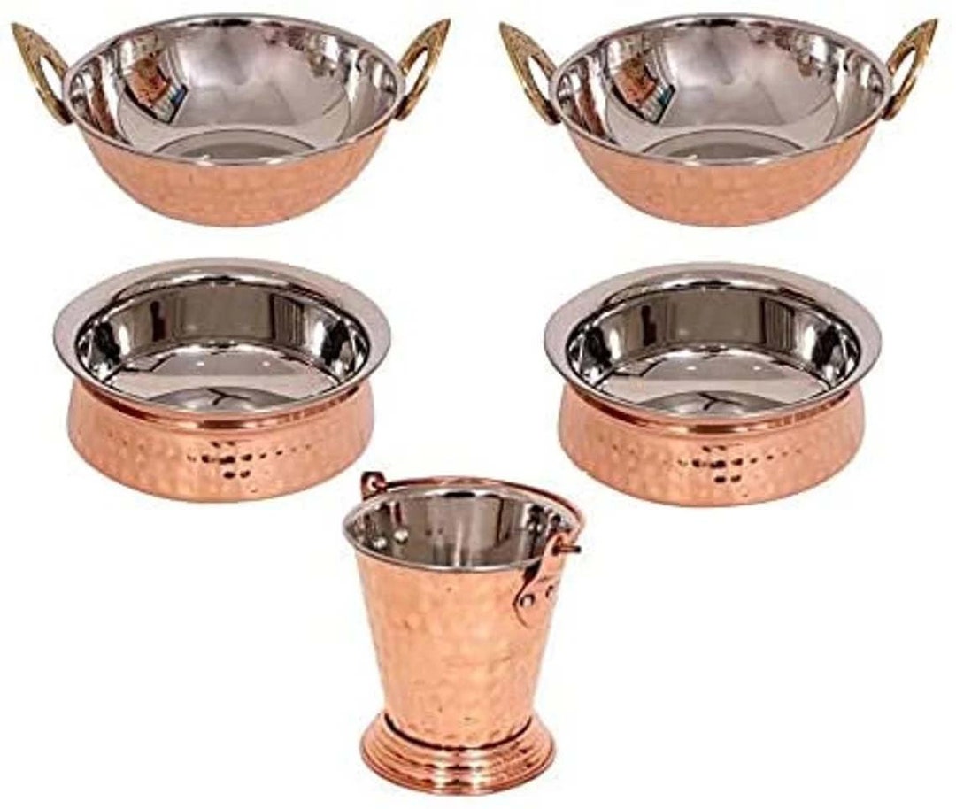 Kitchen Utensils Serving Utensils Steel Copper Set of 2 Dish Serving ...