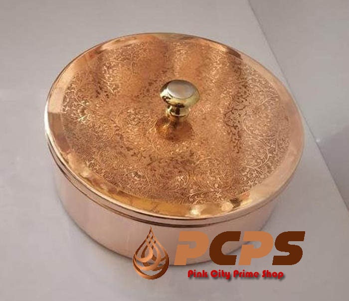 Copper Spice Storage Container With Spoon,indian Masala Box,handmade ...