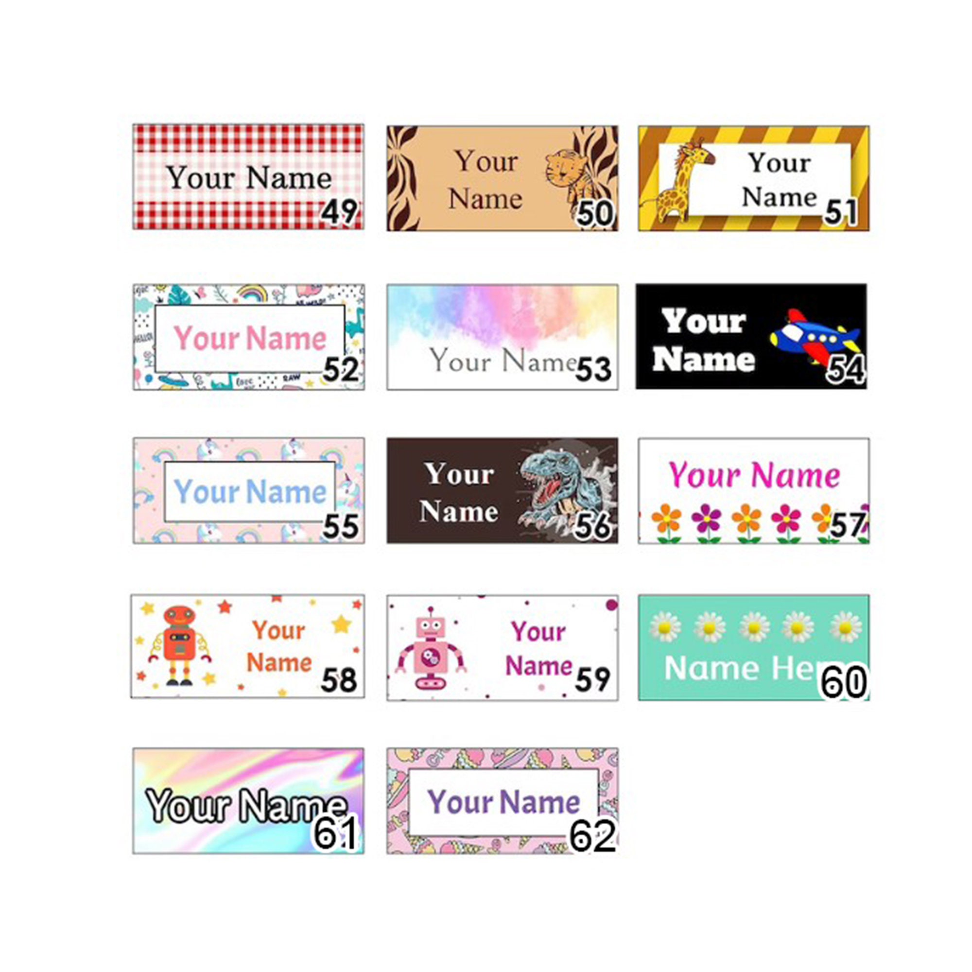 Personalised Stick on Clothes Labels Name Labels No-iron - Etsy UK
