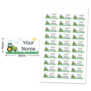 Tractor Stick on Clothes Labels, Uniform Labels, Name Stickers, No-iron ...
