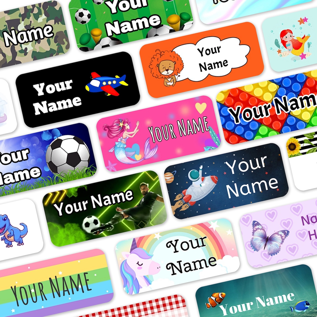 Personalised Stick on Clothes Labels, Name Labels, No-iron No-sew ...