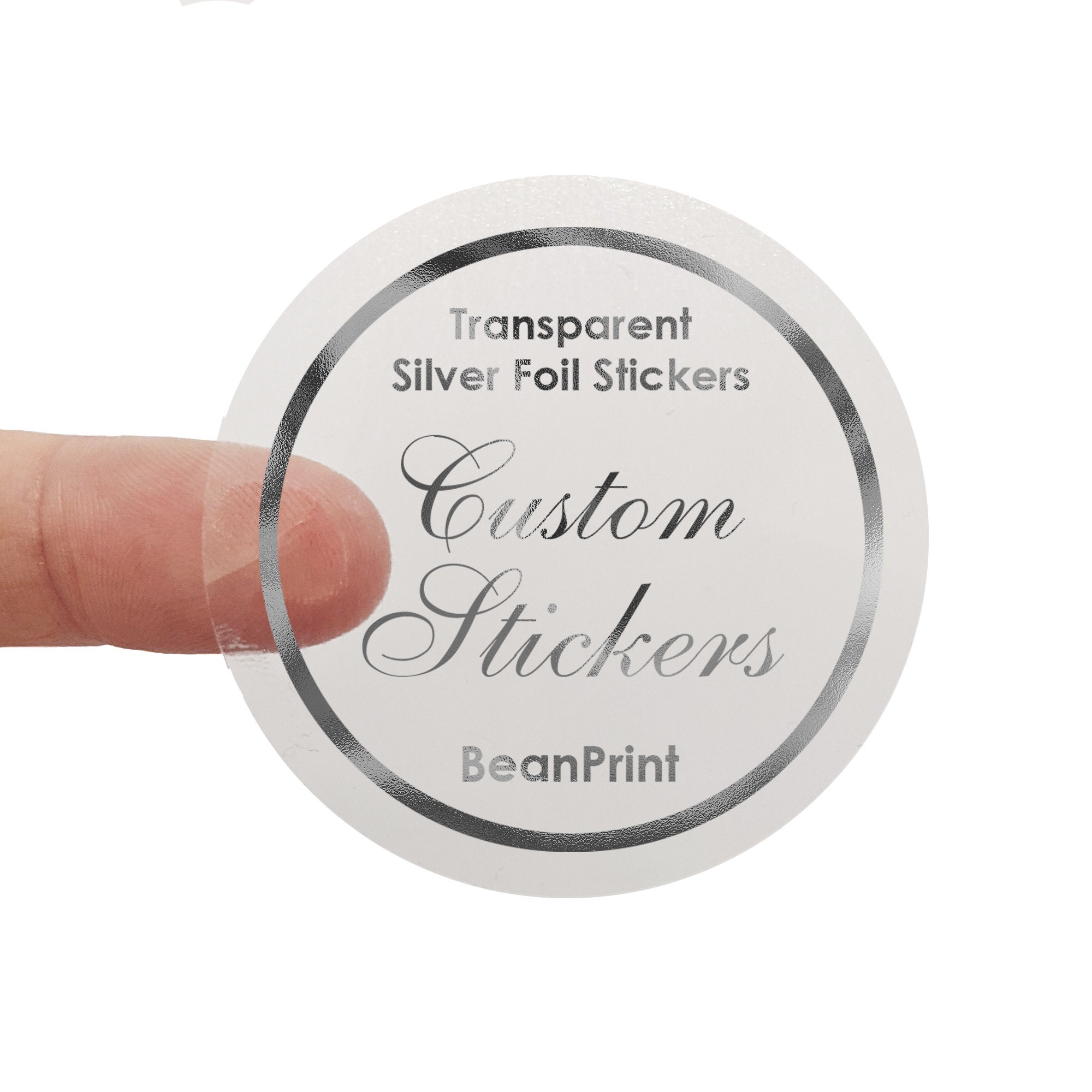 Foiled Transparent Stickers Custom Logo Stickers 35mm - Etsy UK