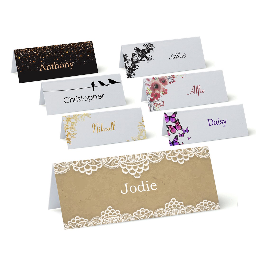 Personalised Place Cards, Table Name Cards, Place Settings for Weddings ...