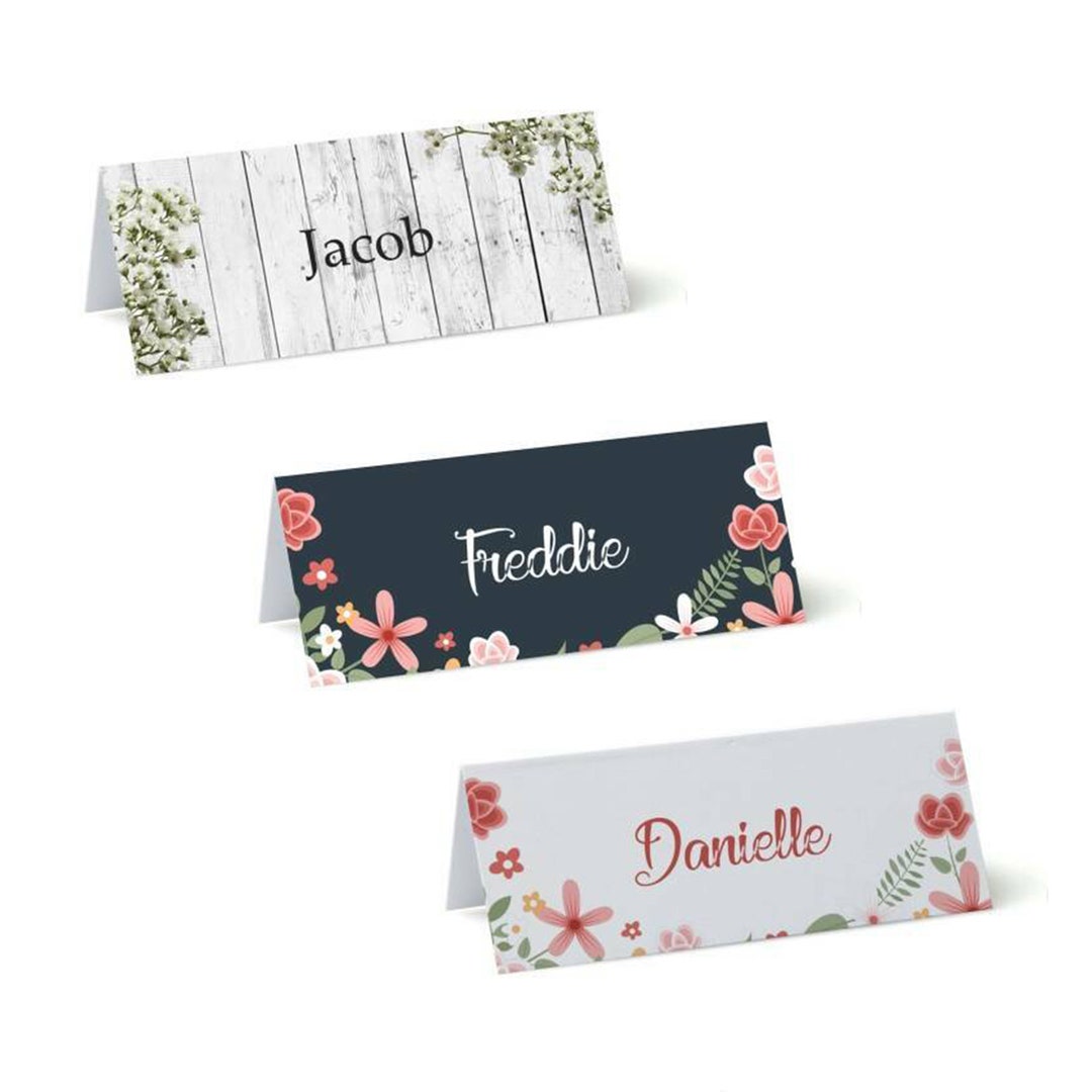Personalised Place Cards, Table Name Cards, Place Settings for Weddings ...