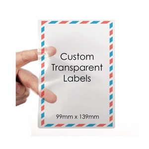 Personalised Transparent Labels/stickers Rectangle Labels 99mm X 139mm ...