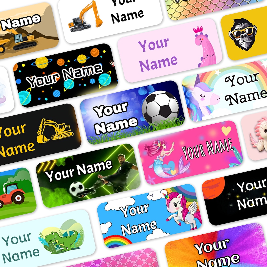 Personalised Stick on Clothes Labels, Name Labels, No-iron No-sew ...