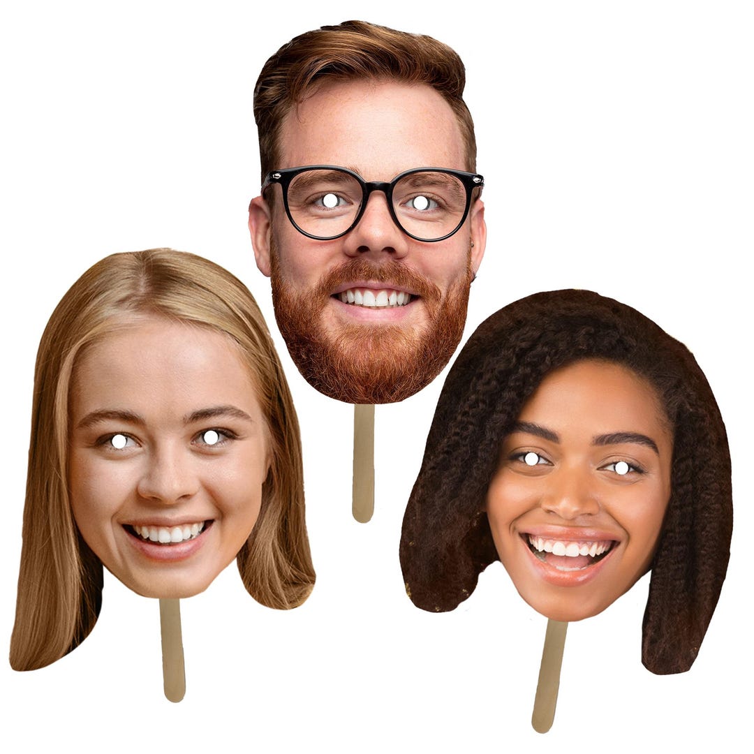 Birthday Party Face Masks, Custom Photo Cutout Masks, Fun ...