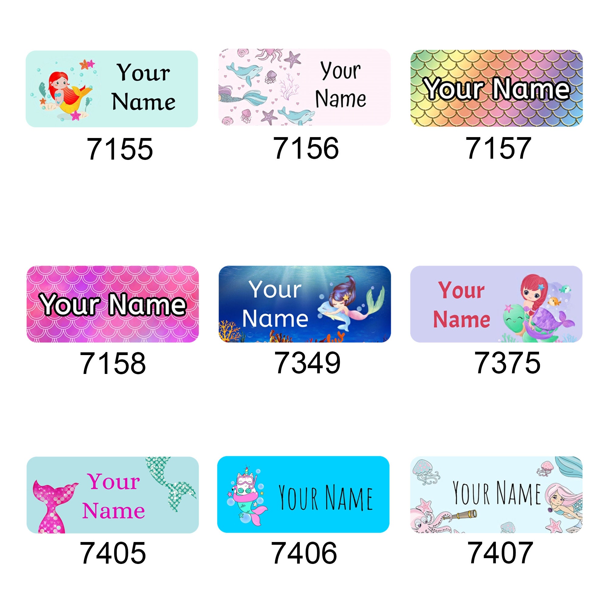 Mermaid Stick on Clothes Labels Mermaid Name Labels No-iron - Etsy UK