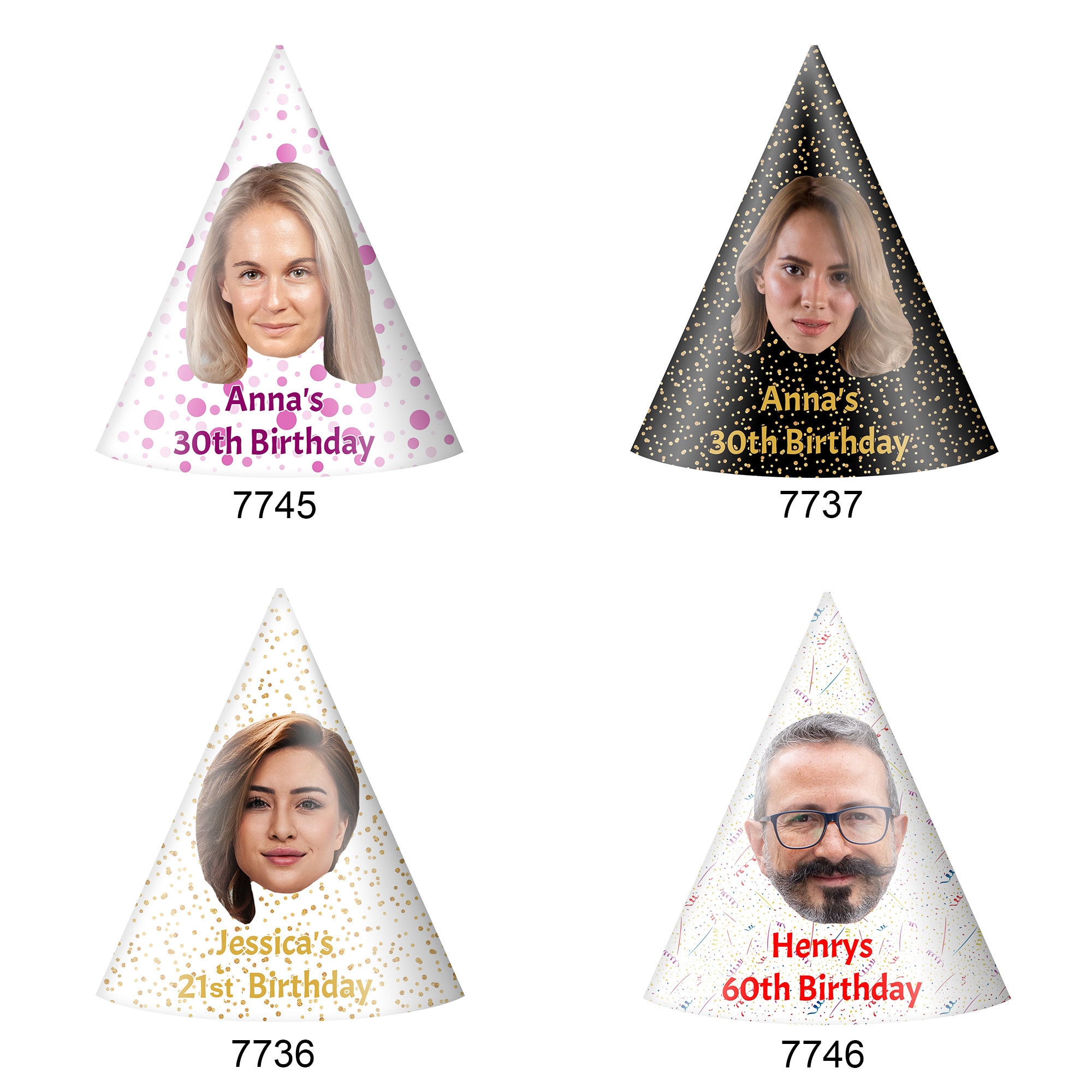 Personalised Party Hats Your Face on A Hat CUTOUT Ready - Etsy UK