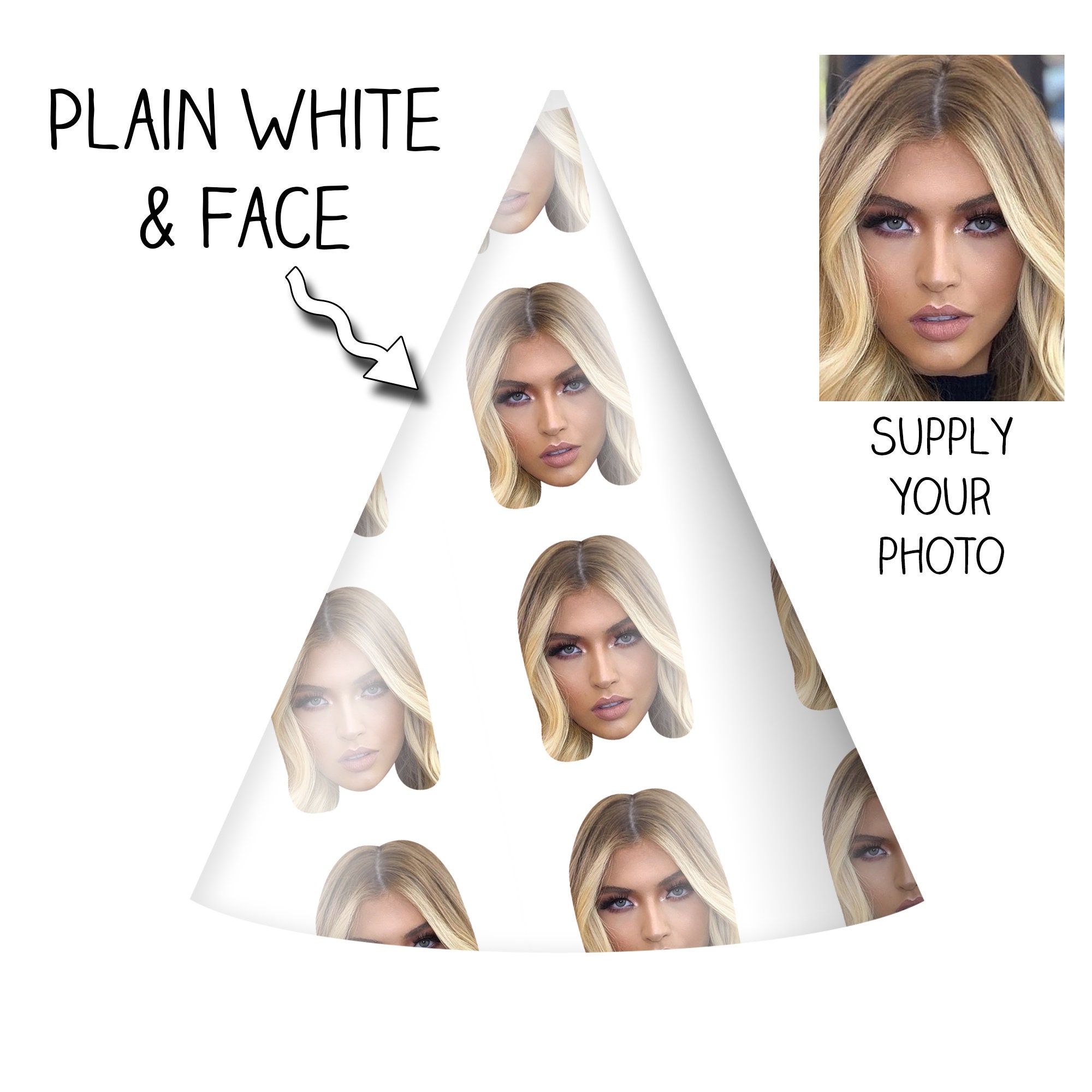 Personalised Party Hats Your Face on A Hat CUTOUT Ready - Etsy UK