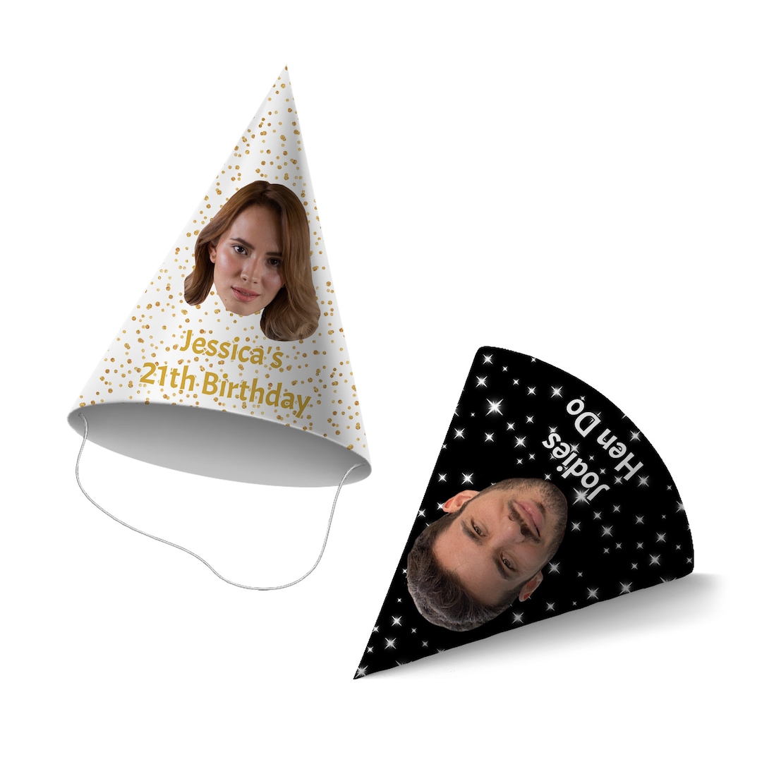 Personalised Party Hats, Your Face on A Hat, CUTOUT Ready, Party ...