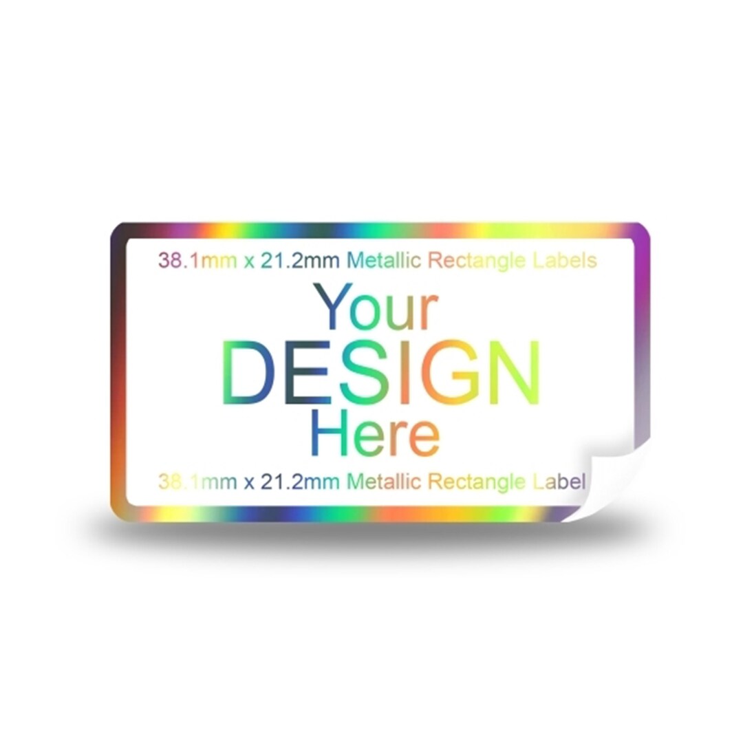 Metallic Foil Personalised Labels/company Name Stickers 64mm X 34mm ...